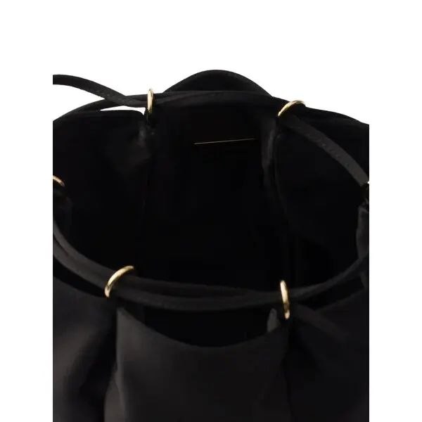 Prada Mini Satin Bucket Bag - Black
