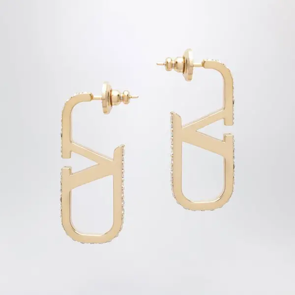 Valentino Garavani Vlogo Signature Earrings With Swarovski Crystals - Silver