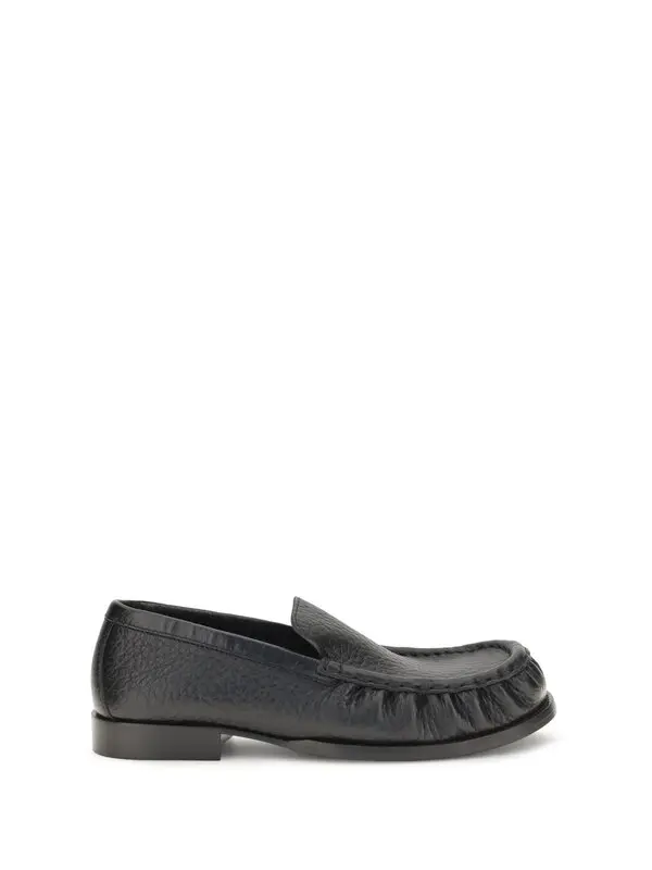 Dries Van Noten Grained Leather Loafers - Black