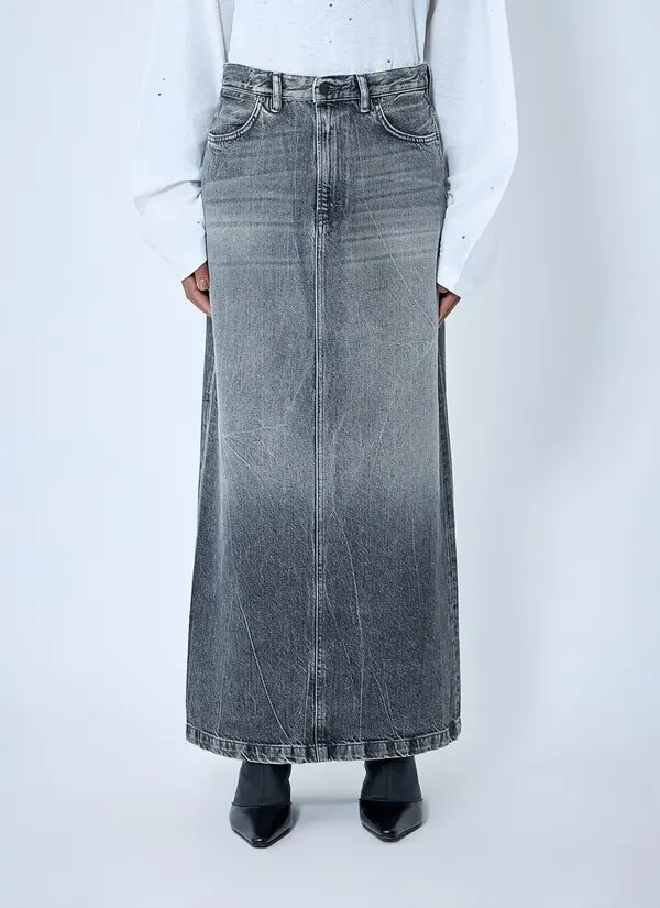 Acne Studios Denim Maxi Skirt - Gray