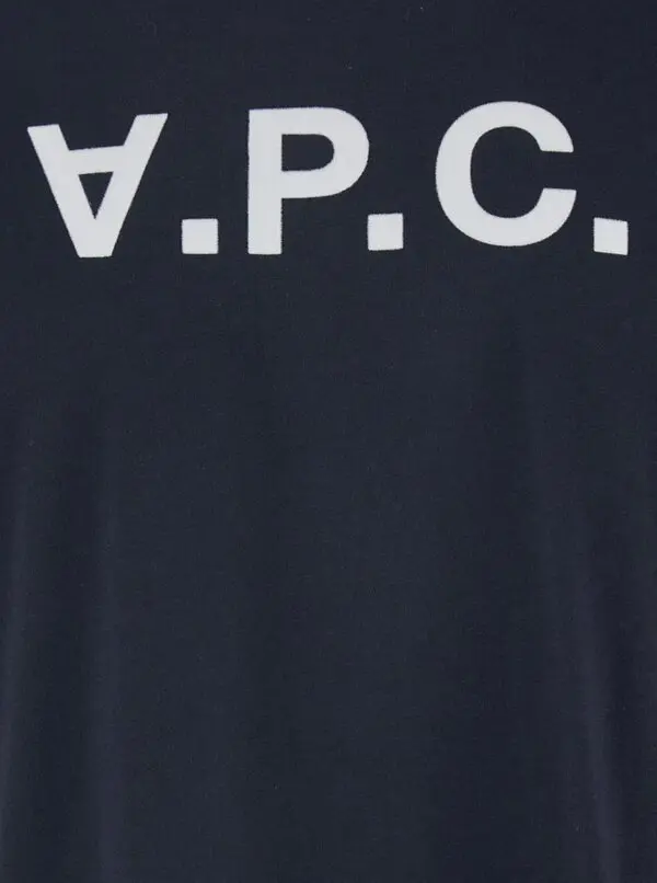 A.p.c. Blue T-shirt With Logo On The Front In Cotton For - Multicolor