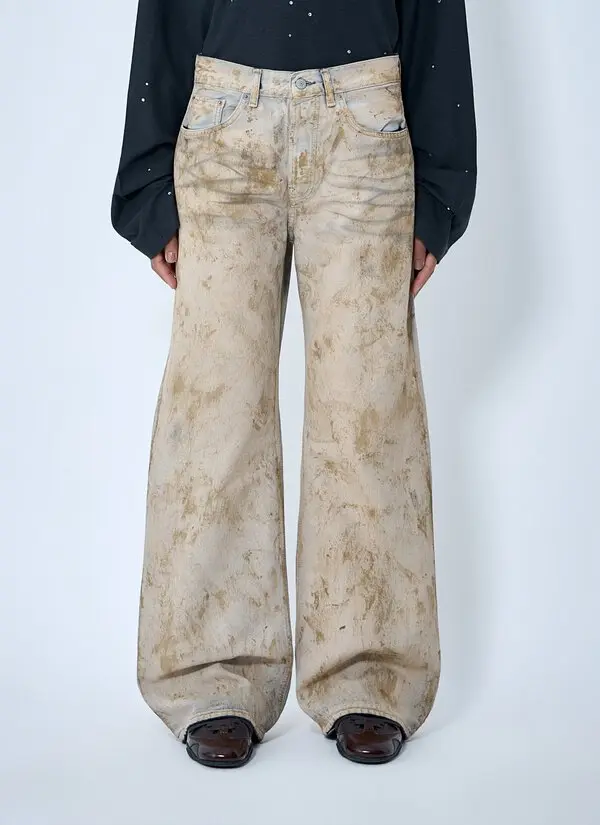 Acne Studios 2021f Faded Five-pocket Jeans - Cream