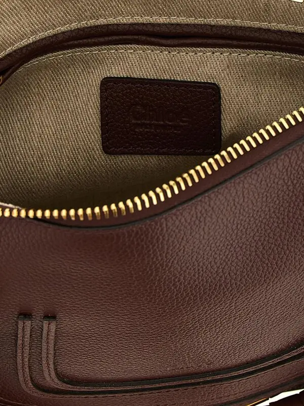 Chloé Marcie' Bag With Saddle Stitching - Brown