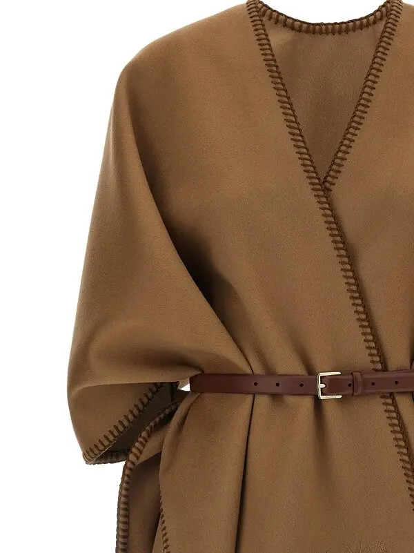 Max Mara Mxacolomba Wool Cape - Cream