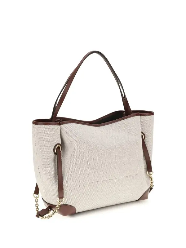 Chloé Clover Tote Bag In Canvas - Cream