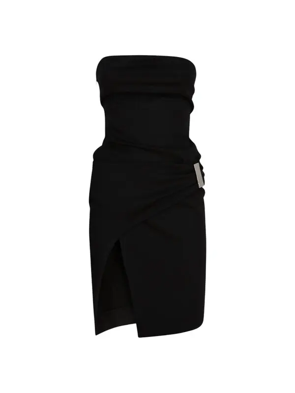 Attico Stretch Wool Gabardine Midi Dress