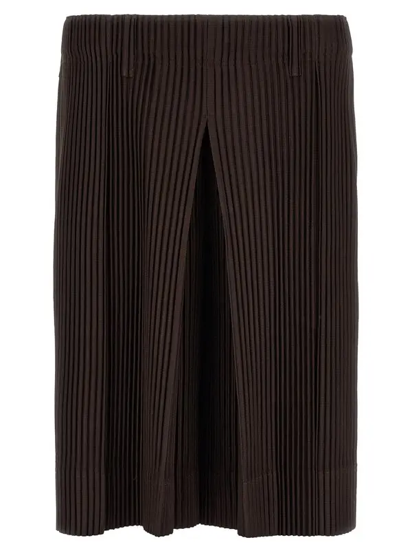 Issey Miyake Tailored Pleats 2 Bermuda Shorts - Brown