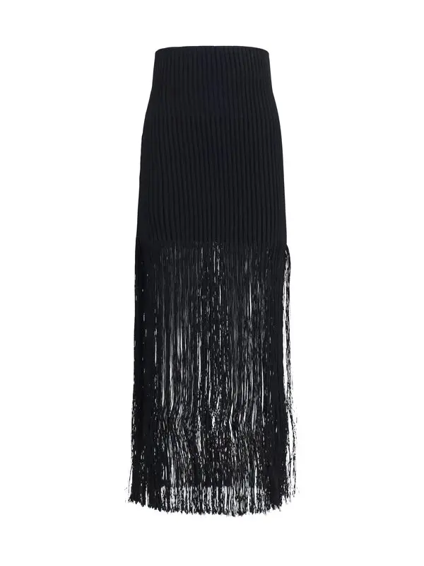 Alaïa Fringe Pencil Skirt - Black