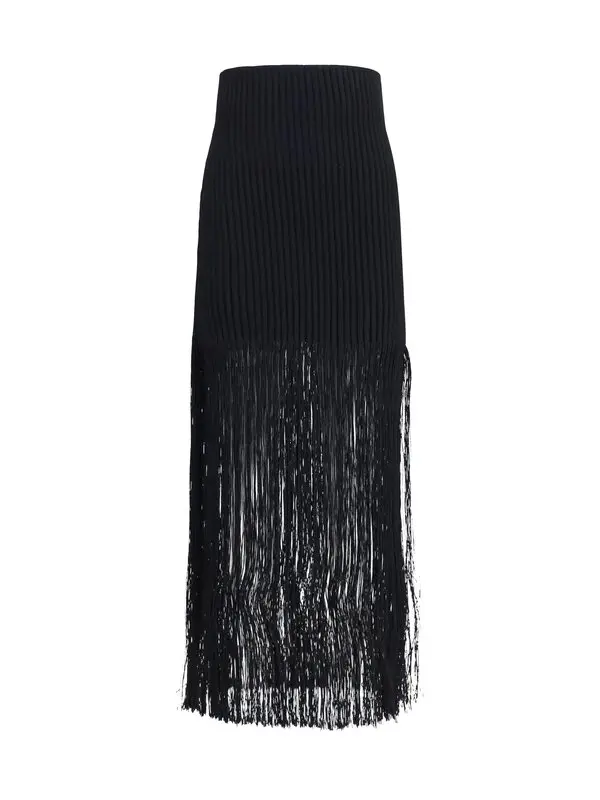 Alaïa Fringe Pencil Skirt - Black
