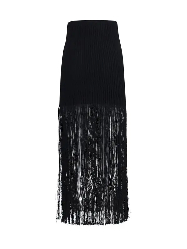 Alaïa Fringe Pencil Skirt - Black
