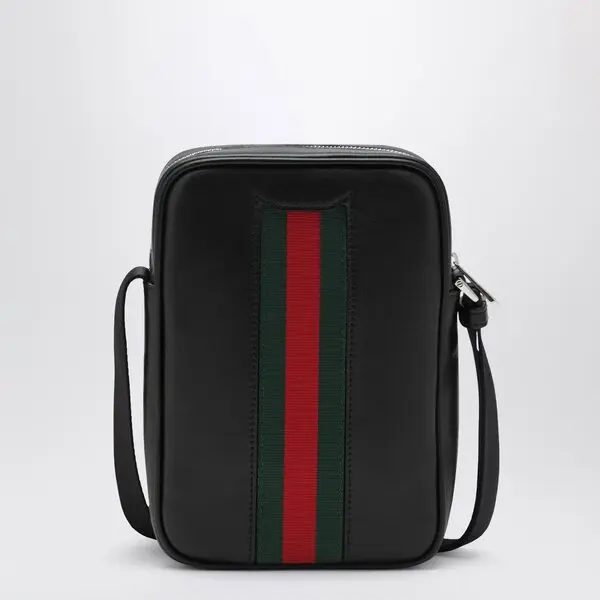 Gucci Leather Bag With Web Detail
