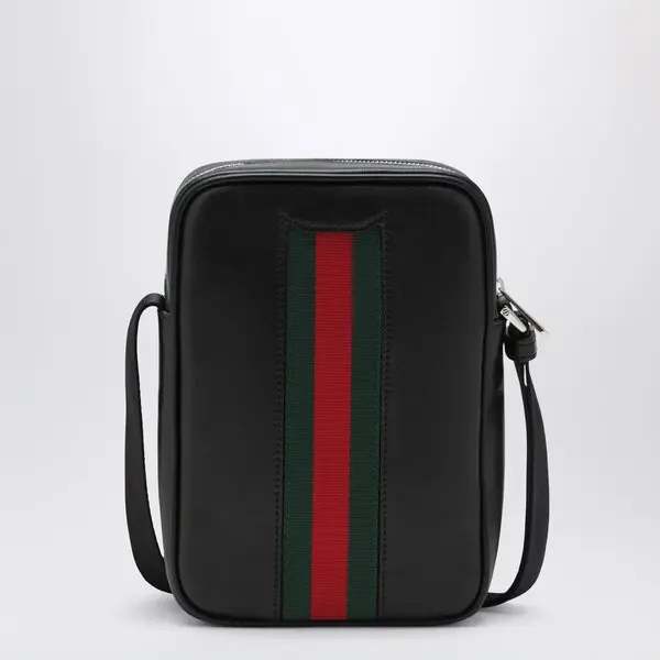 Gucci Leather Bag With Web Detail