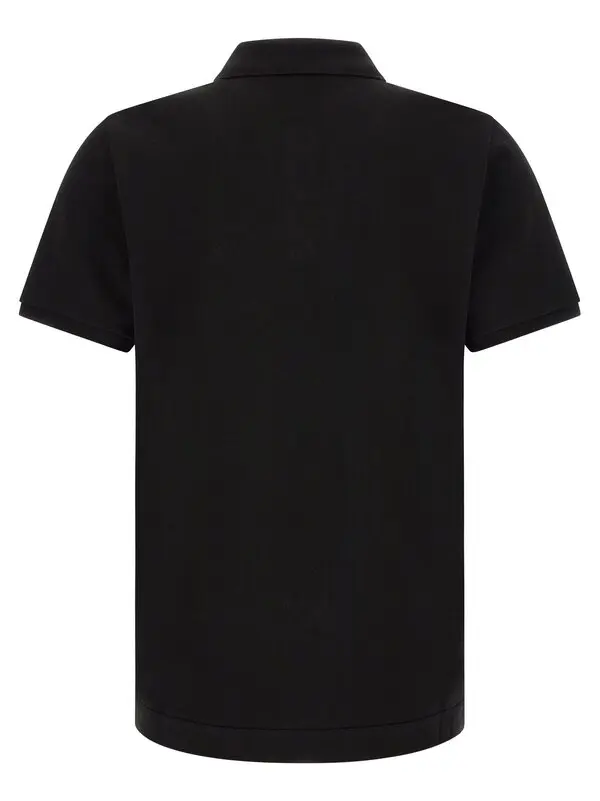 Moncler Leather Logo Patch Polo Shirt