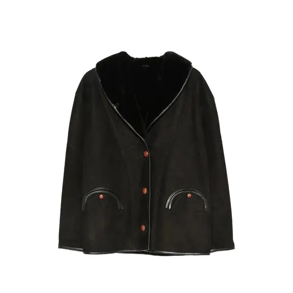BLAZÉ MILANO Shearling Collar Jacket - Black