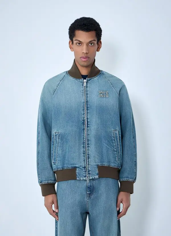 Miu Miu Denim Blouson Jacket - Blue