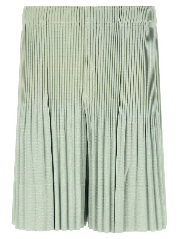 Issey Miyake Homme Plissé Bermuda Shorts - Green