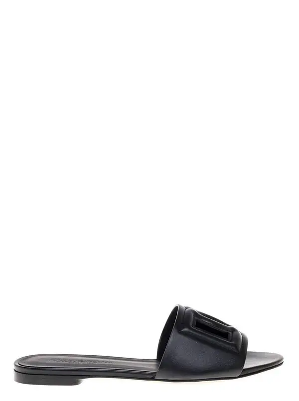 Dolce & Gabbana Leather Cut-out Slip-on Sandals