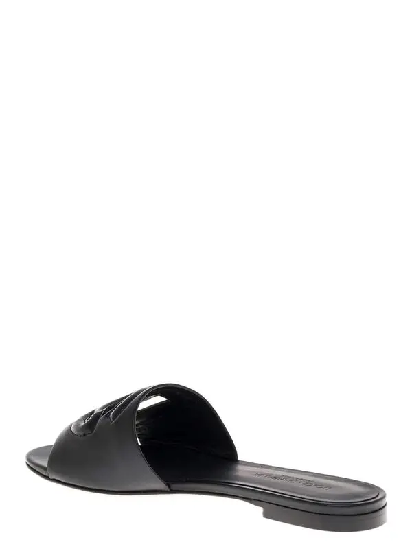Dolce & Gabbana Leather Cut-out Slip-on Sandals