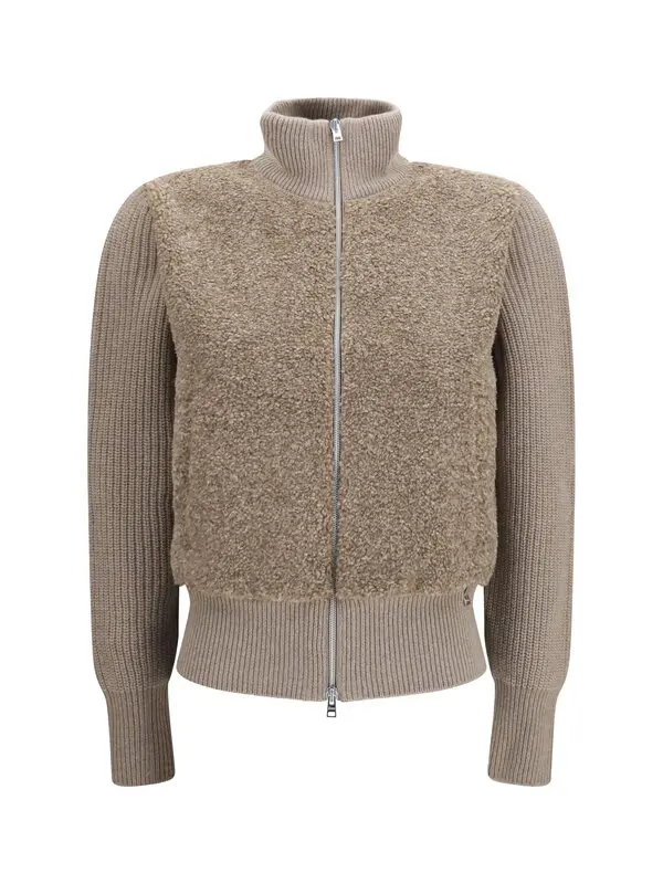 Herno Ribbed Pure Wool Cardigan - Cream