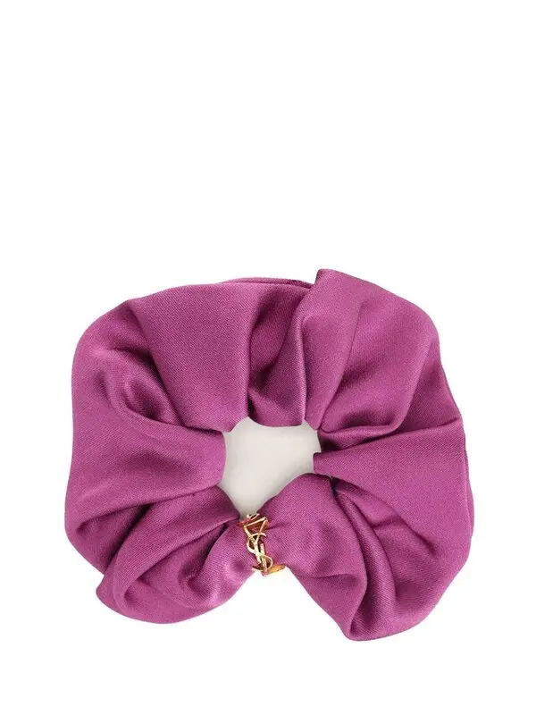 Saint Laurent Cassandre Silk Satin Scrunchie - Multicolor