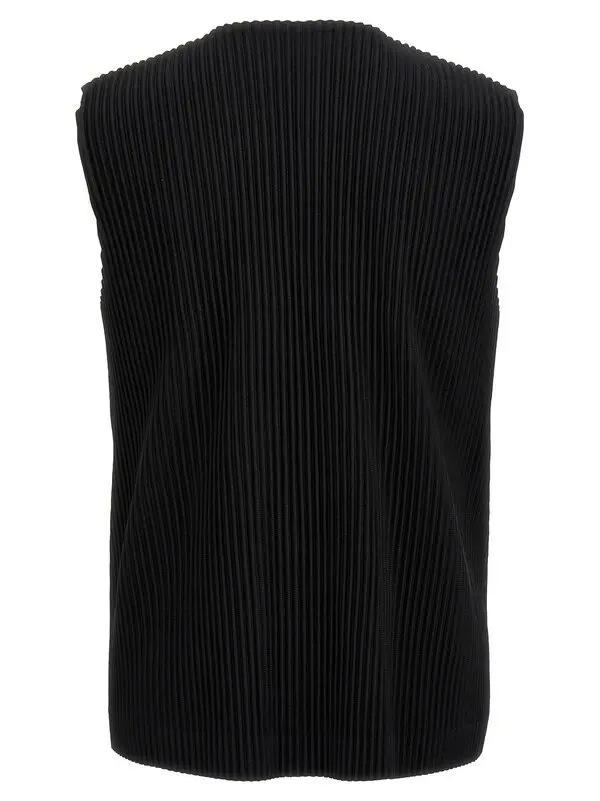 Issey Miyake Pleated Waistcoat - Black