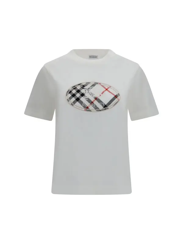 Burberry Knight Stamp Check Cotton T-shirt