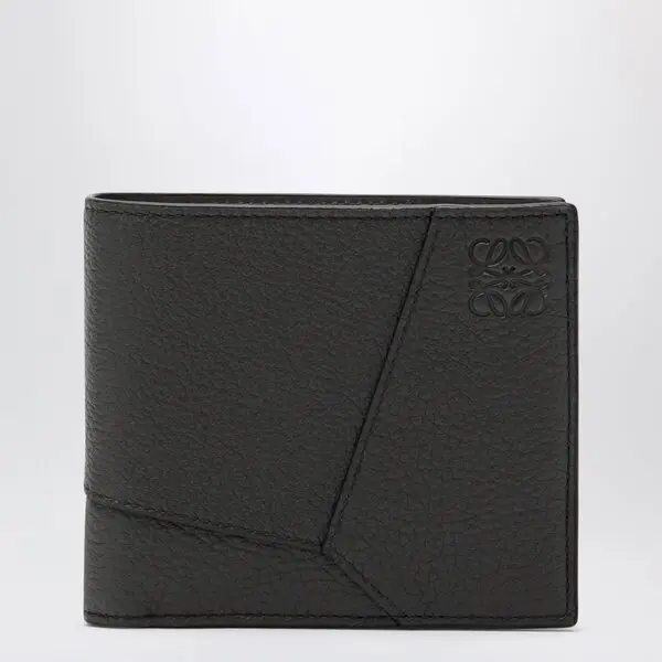 Loewe Dark Grey Puzzle Bi-fold Wallet In Grained Leather - Gray