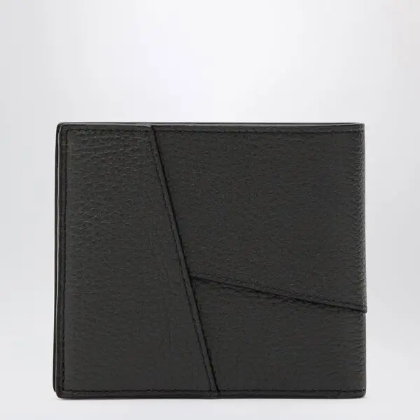 Loewe Dark Grey Puzzle Bi-fold Wallet In Grained Leather - Gray