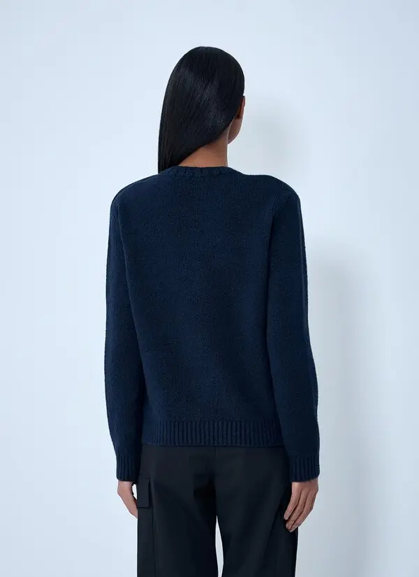 Moncler Embroidered Logo Wool Sweater - Black