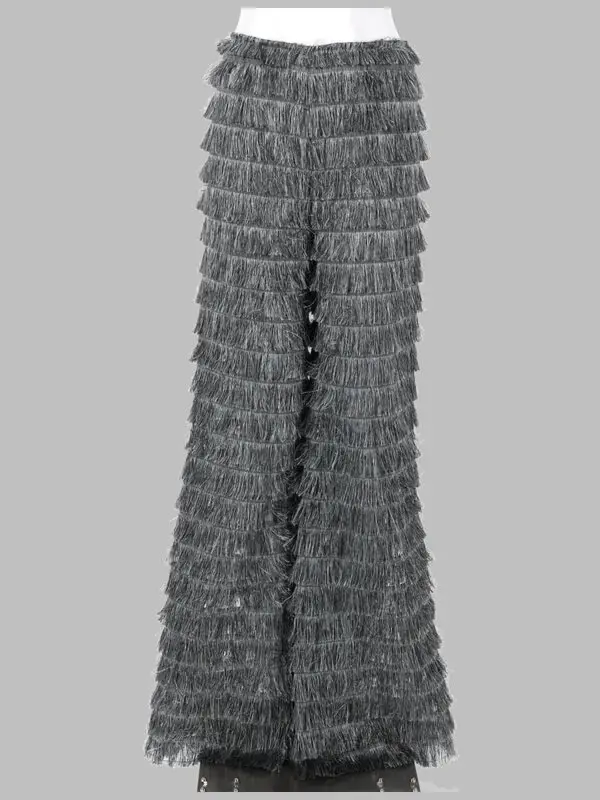 Alberta Ferretti Fringed Pants - Gray