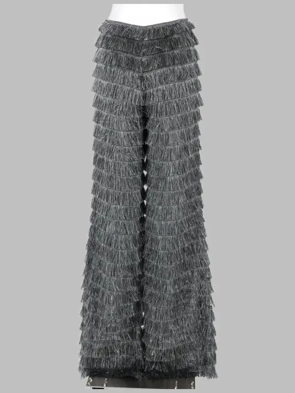 Alberta Ferretti Fringed Pants - Gray