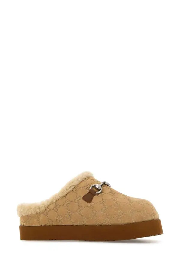 Gucci Beige Suede Slippers