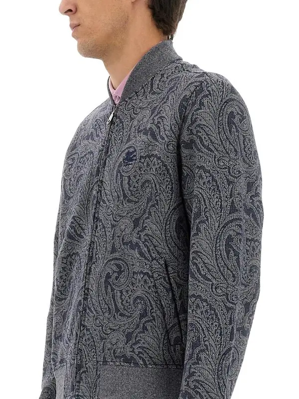 Etro Jacquard Bomber Jacket With Logo