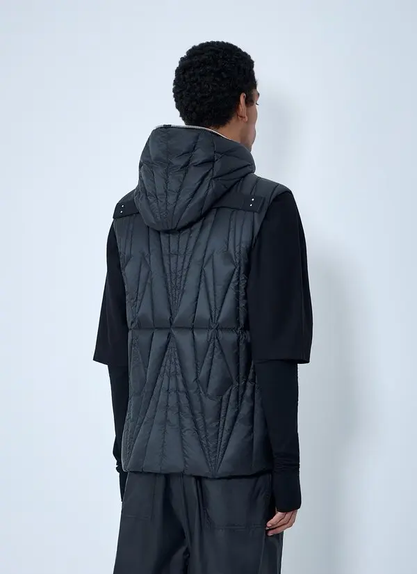 Moncler Rick Owens Geocamo Flight Quilted Hooded Gilet - Black