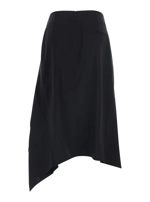Bottega Veneta Wool Ruffle Midi Skirt
