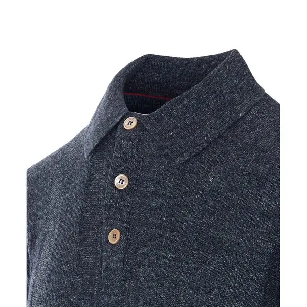 Brunello Cucinelli Large Ribbed Knitted Linen Polo