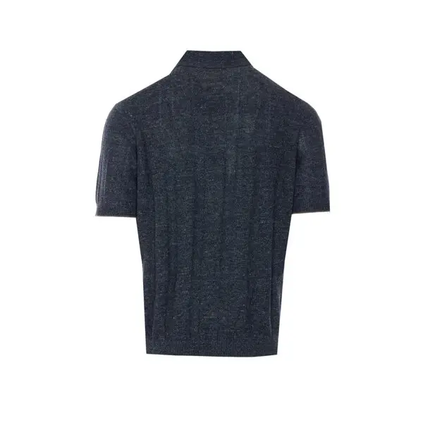 Brunello Cucinelli Large Ribbed Knitted Linen Polo