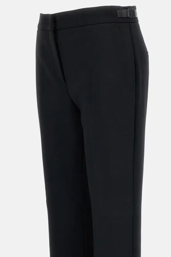 Max Mara Slim-fit Stretch Double Wool Canvas Trousers