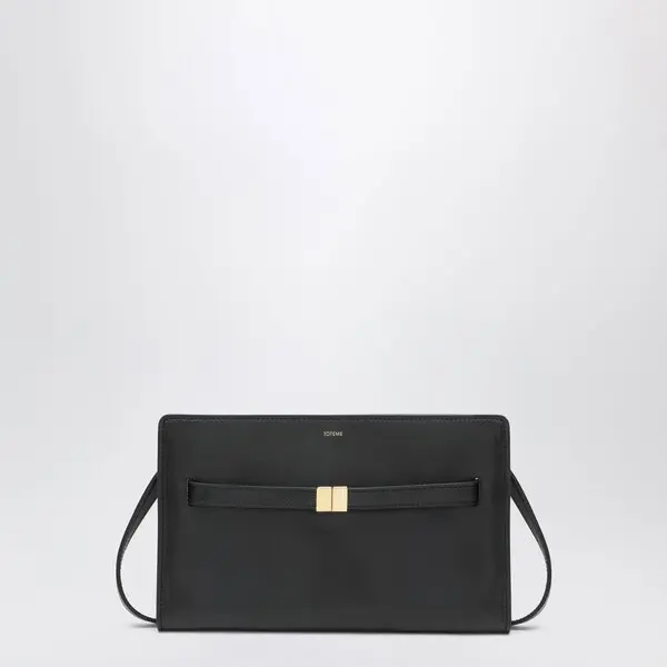 TOTEME Crossbody Bag With Belt Detail In Pebbled Leather - Black