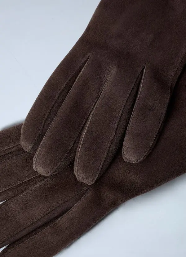 Max Mara Suede Gloves - Brown