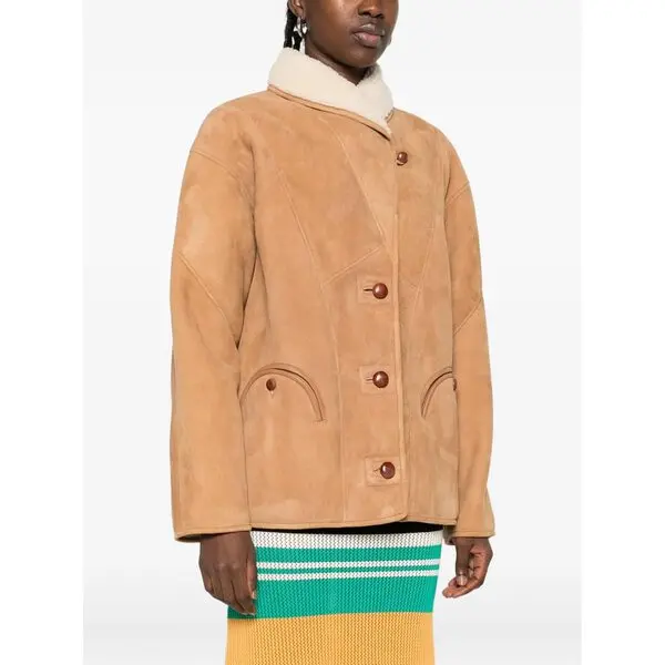 BLAZÉ MILANO Sheepskin Shearling Jacket - Brown