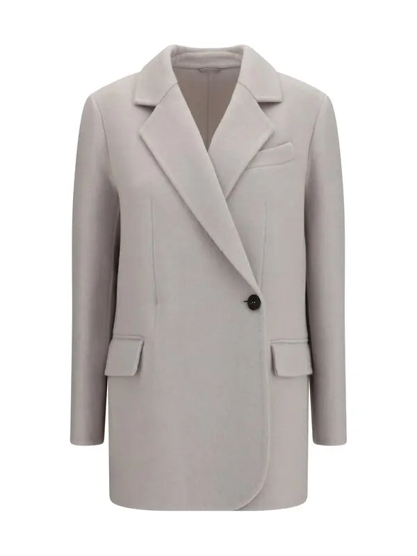Brunello Cucinelli Single-breasted Wool And Cashmere Jacket - White