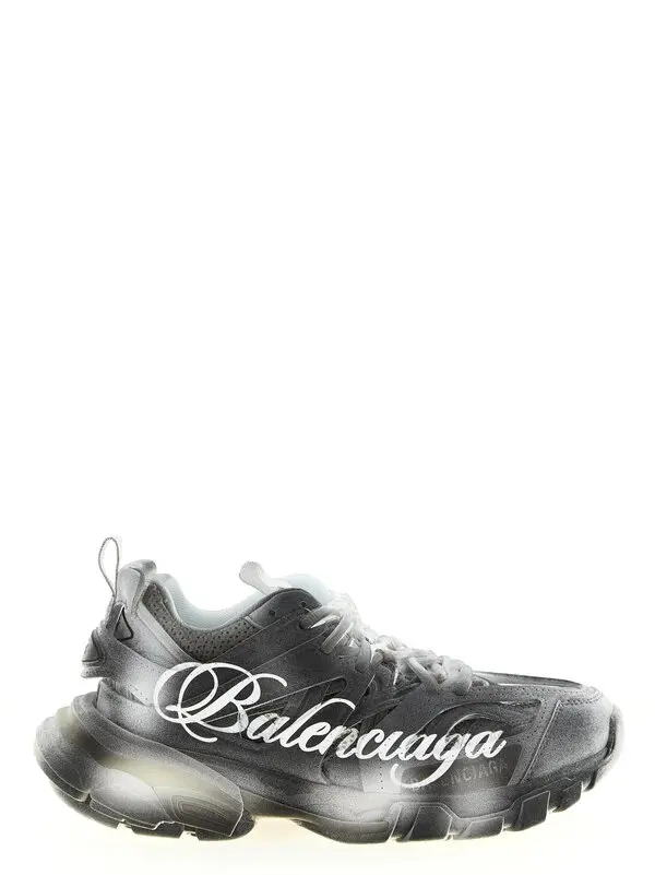 Balenciaga Track Stencil Logo Sneakers - Silver