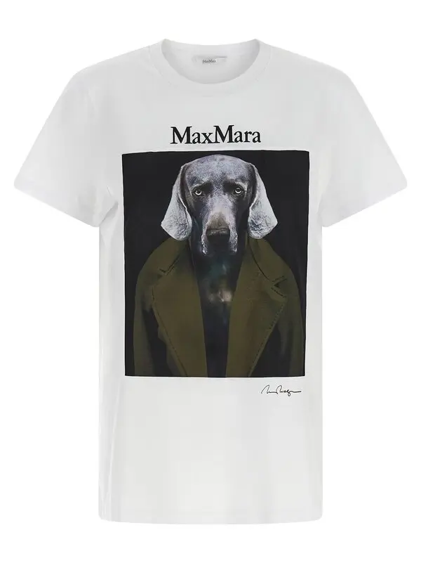 Max Mara Graphic Print Cotton T-shirt - White