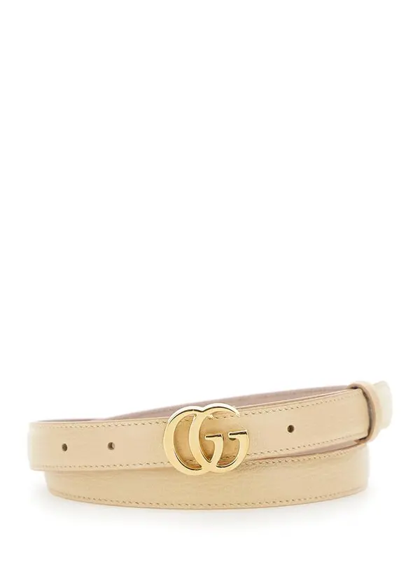 Gucci Flat Gg Marmont Belt - Yellow