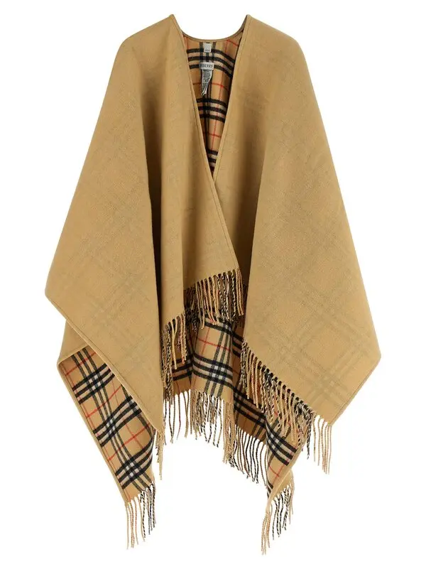 Burberry Check Wool Reversible Cape