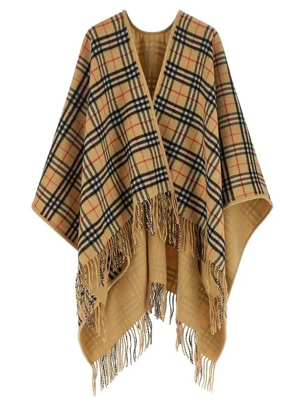 Burberry Check Wool Reversible Cape