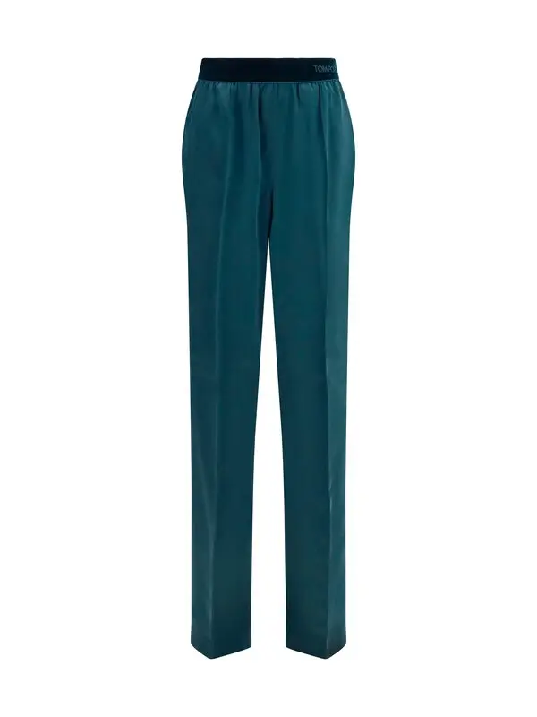TOM FORD Silk Satin Pants - Blue