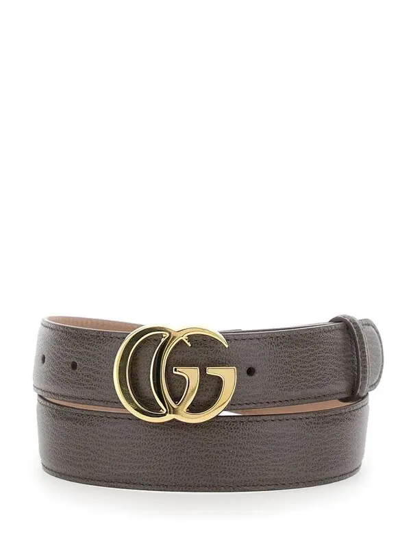 Gucci Leather Belt With Gg Buckle - Multicolor