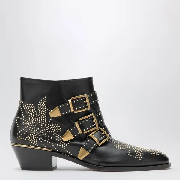 Chloé Susanna Ankle Boots In With Studs - Black